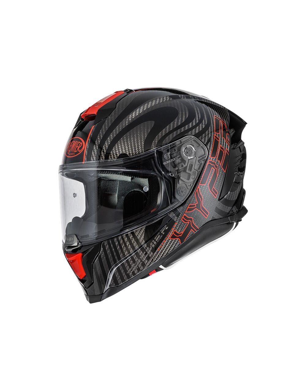 PREMIER HELMETS Hyper Carbon Red/Black Motorcycle Helmet – Power Sports ...